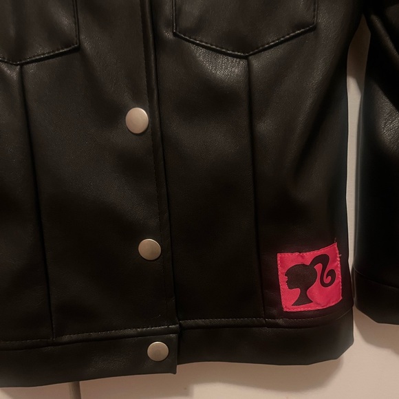 Barbie | Jackets & Coats | Barbie Embroidered Faux Leather Jacket 4t ...